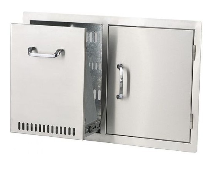 Bull Outdoor Products 30" Stainless-Steel Reversible 3 Drawer Door ...