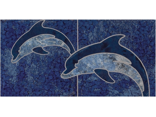 National Pool Tile Bermuda 6x12 Dolphin Deco | Blue Cobalt | CLD-BL-DL2 ...