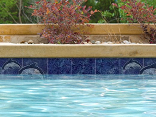 National Pool Tile Bermuda 6x12 Dolphin Deco | Blue Cobalt | CLD-BL-DL2