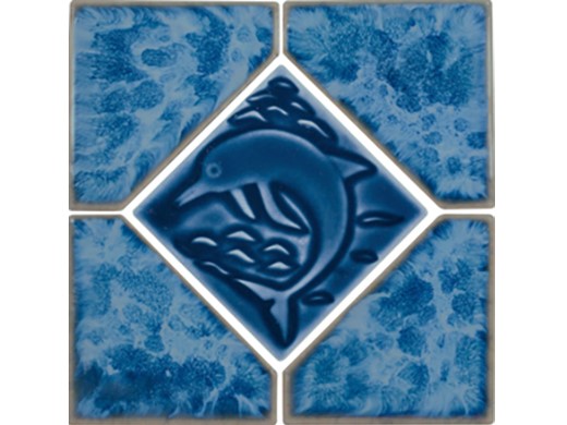 National Pool Tile Tropics Series Dolphin | Aqua | TRO-AQUA DOL | Pool ...