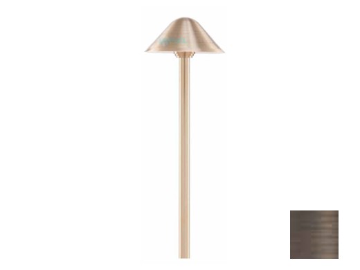Sollos Modern Hat 5" LED Path Light | 12" Stem | Antique Brass | PMH050 ...