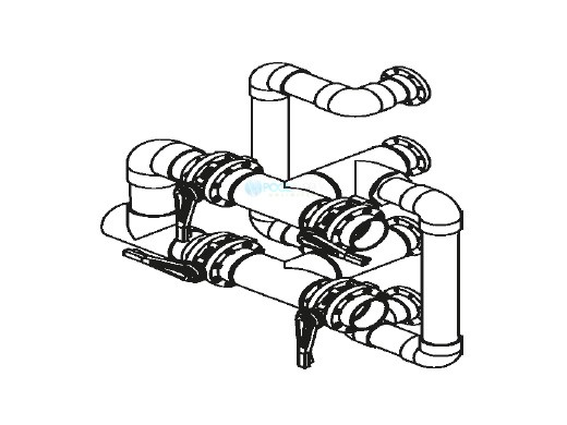 Waterco Manual 4-Valve 6" Commercial Manifold for Dual Stacked or ...
