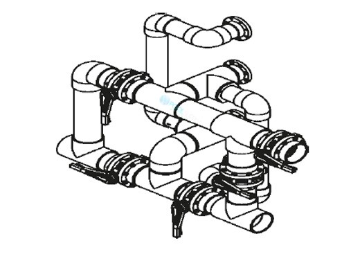 Waterco Manual Commercial Manifold 5-Valve 8" | Pool Supply Unlimited