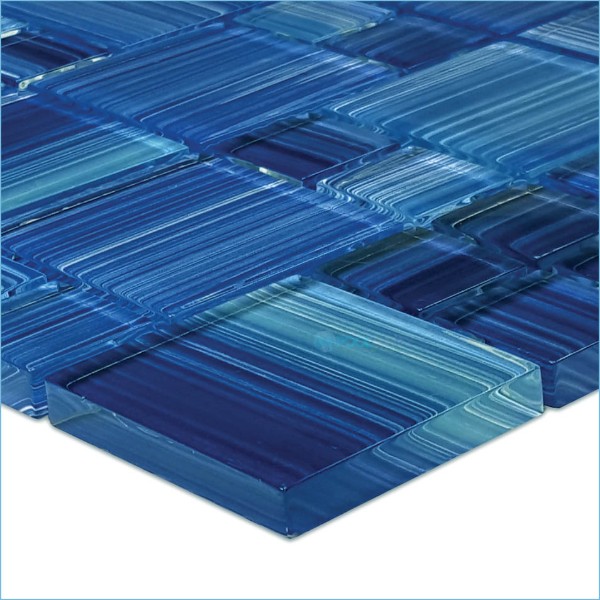 Artistry In Mosaics Watercolors Series Glass Tile | Caribbean Blue ...