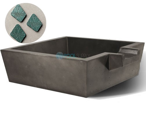 Slick Rock Concrete 30" Box Spill Water Bowl | Seafoam | Stainless ...
