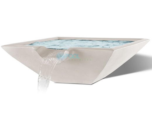 Slick Rock Concrete 30" Square Camber Water Bowl | Great White | No ...