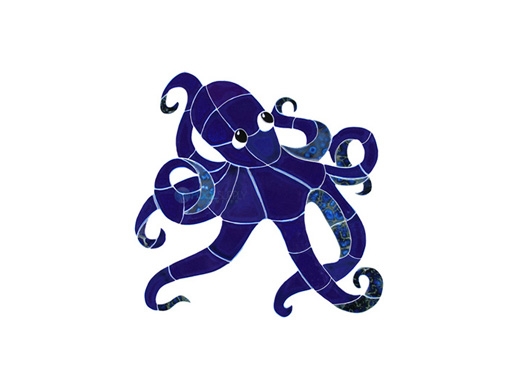 Artistry In Mosaics Octopus Mosaic | Small - 12 in x 13 in | OCTBLUOS ...
