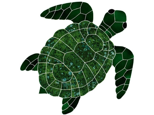 Artistry In Mosaics Turtle Classic Topview Green Mosaic | Large - 21" x ...