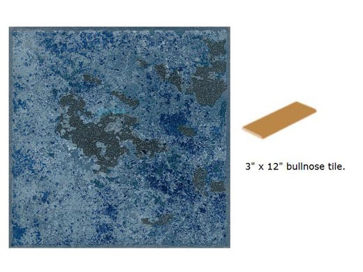 National Pool Tile Verona 3x12 Single Bullnose Pool Tile | Tondela Blue ...