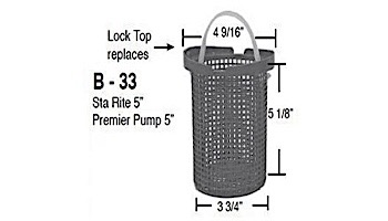 Aladdin Basket for Sta Rite 5" Premier Pump 5" #475-P3-SF | B-33 | Pool ...