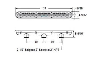 AquaStar 32" Channel Drain with 3 Port Sump/Flat Grate Anti-entrapment ...