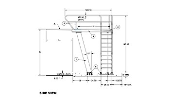 S.R. Smith Deluxe Tower 3 Meter, Left Mount | CAT-3M-203L | Pool Supply ...