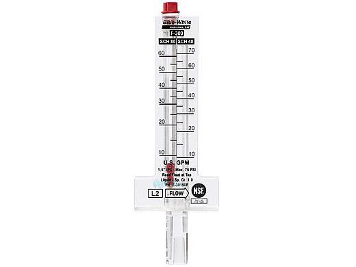 Blue White F-300 Series 1-1/4" PVC Flow Meter | 9-50 GPM | F-30125P ...
