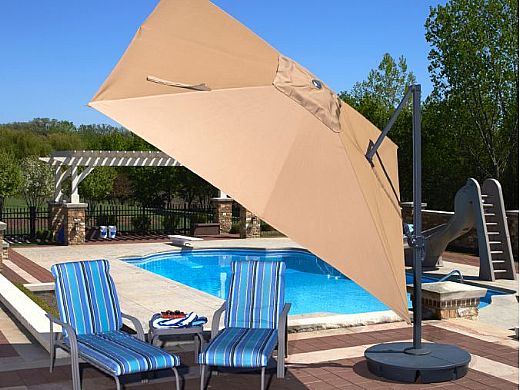 Santorini II Cantilever Umbrella | 10ft Square | Sunbrella Acrylic ...