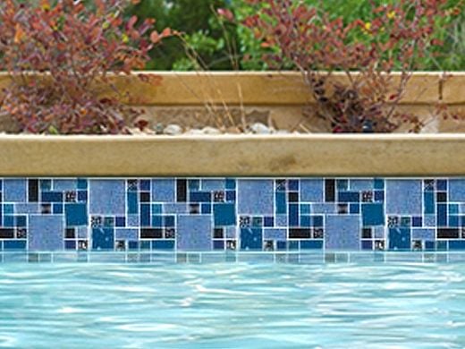National Pool Tile Soleil Mosaic Series Glass Tile | Blue | SOL-CLEO ...
