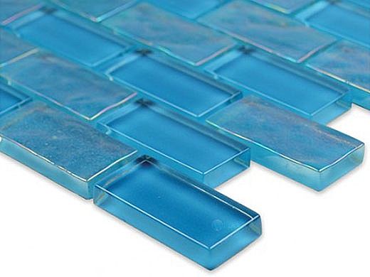Artistry In Mosaics Twilight Series 1x2 Glass Tile | Azure Brick ...