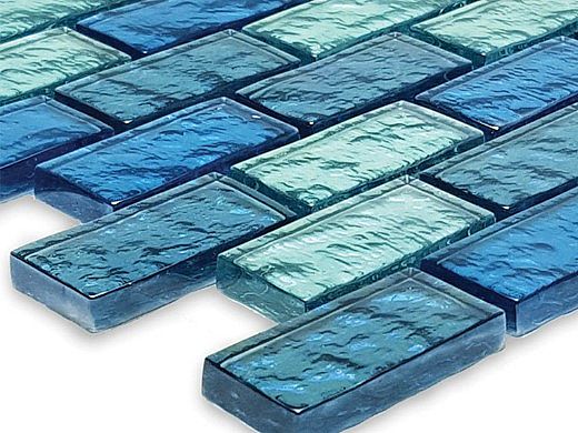Artistry In Mosaics Galaxy Sky Blue Blend Glass Tile | 1x2 | GG82348B18 ...