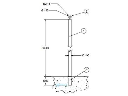 SR Smith 8' Top Eye Backstroke Stanchion | .109" Wall 304 Stainless ...