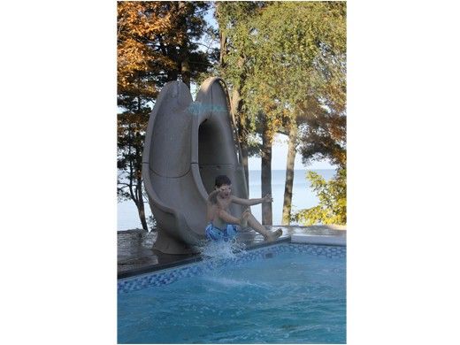 Global Pool Products Tidal Wave Slide | Left Turn | Gray | GPPSTW-GREY ...