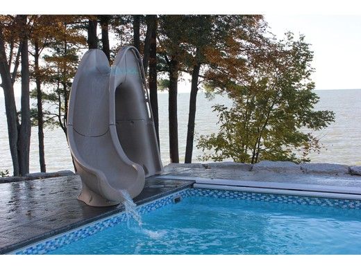 Global Pool Products Tidal Wave Slide | Left Turn | Gray | GPPSTW-GREY ...