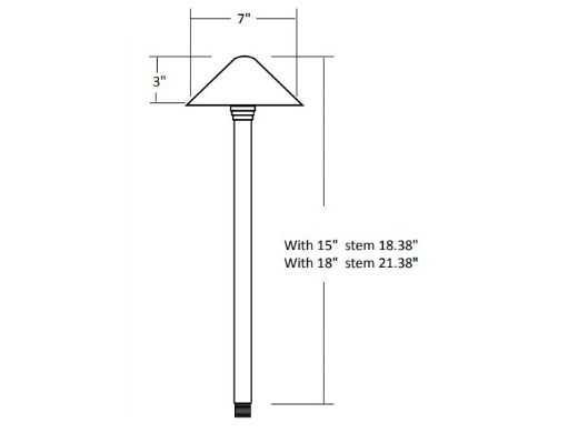 Sollos Modern Hat LED Path Light Fixture | 7" Hat 18" Stem | Natural ...