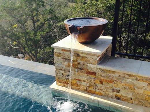 Slick Rock Concrete 30" Box Spill Water Bowl | Copper | Copper Spillway ...