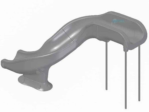 Global Pool Products Landscape Slide Swimming Pool Slide with LED Light ...