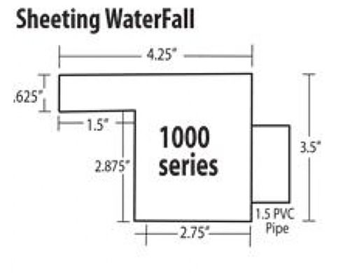 Custom Cascades 12" Waterfall Standard Lip Gray | 1000-12 | Pool Supply ...