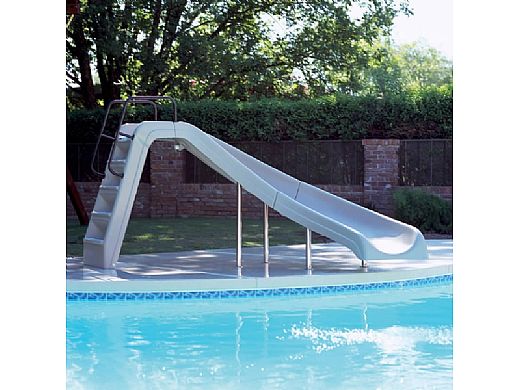 Inter-Fab White Water Pool Slide | Right Curve | Gray | WWS-CRG-SS ...