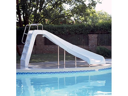 Inter-Fab White Water Pool Slide | Right Curve | Gray | WWS-CRG-SS ...
