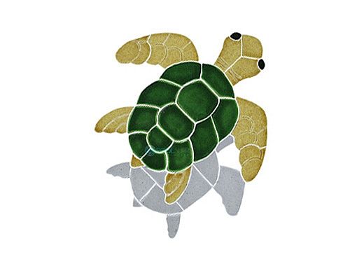 Artistry In Mosaics Turtle Classic Topview Natural with Shadow Mosaic ...