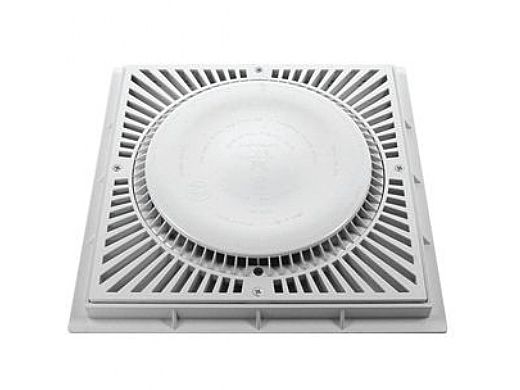 AquaStar 12 inch Square SUN Suction Outlet Cover and Mud Frame White ...